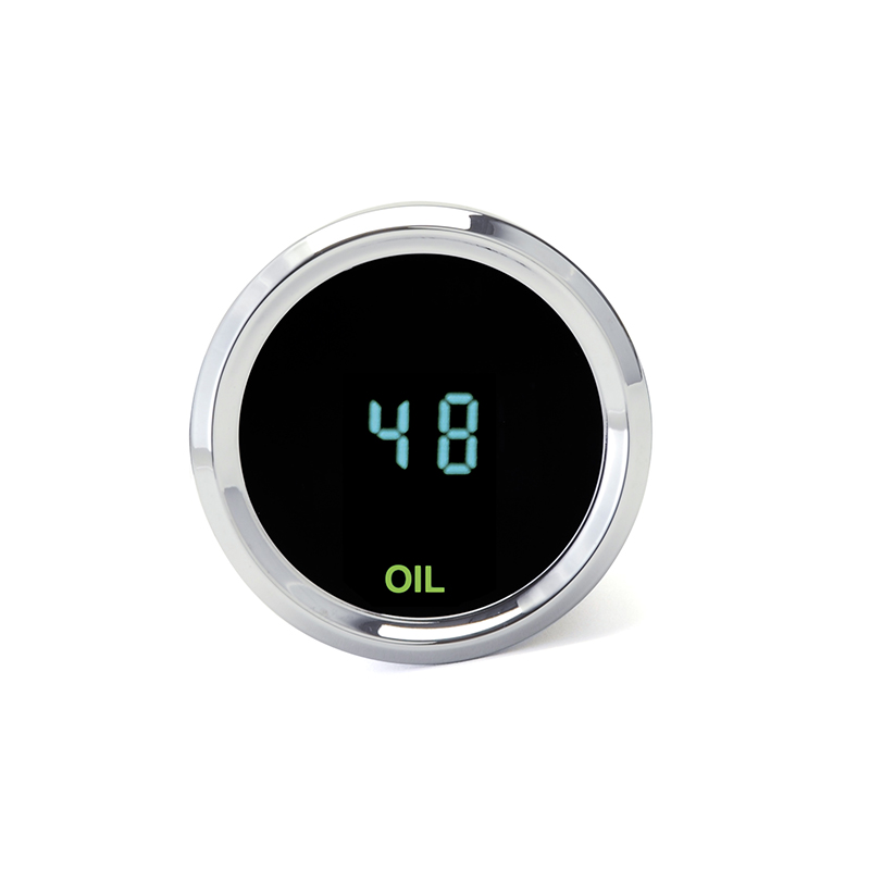 Dakota Digital Round Oil pressure gauge, 2-1/16", Chrome Teal: Classic ...