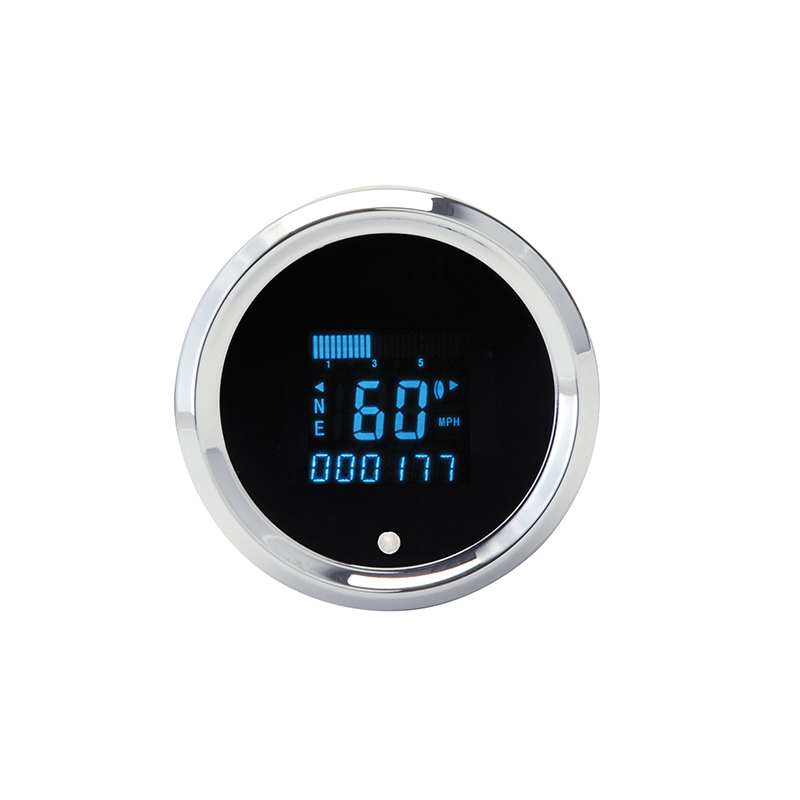 Dakota Digital Round Speedometer 3 3/8", chrome, blue: Classic Car Interior