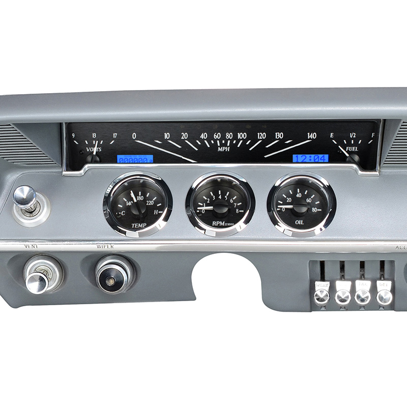 Dakota Digital 1961-62 Chevy Impala VHX System, Black Alloy Style Face ...
