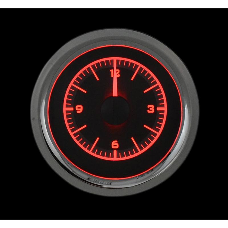Dakota Digital 1955-56 Chevy Car Analog Clock, Black Alloy Style Face ...