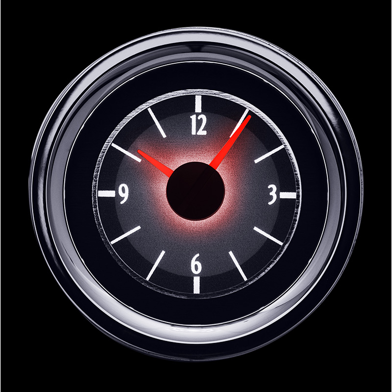 Dakota Digital 1955-56 Chevy Car Analog Clock, Silver Alloy Style Face ...